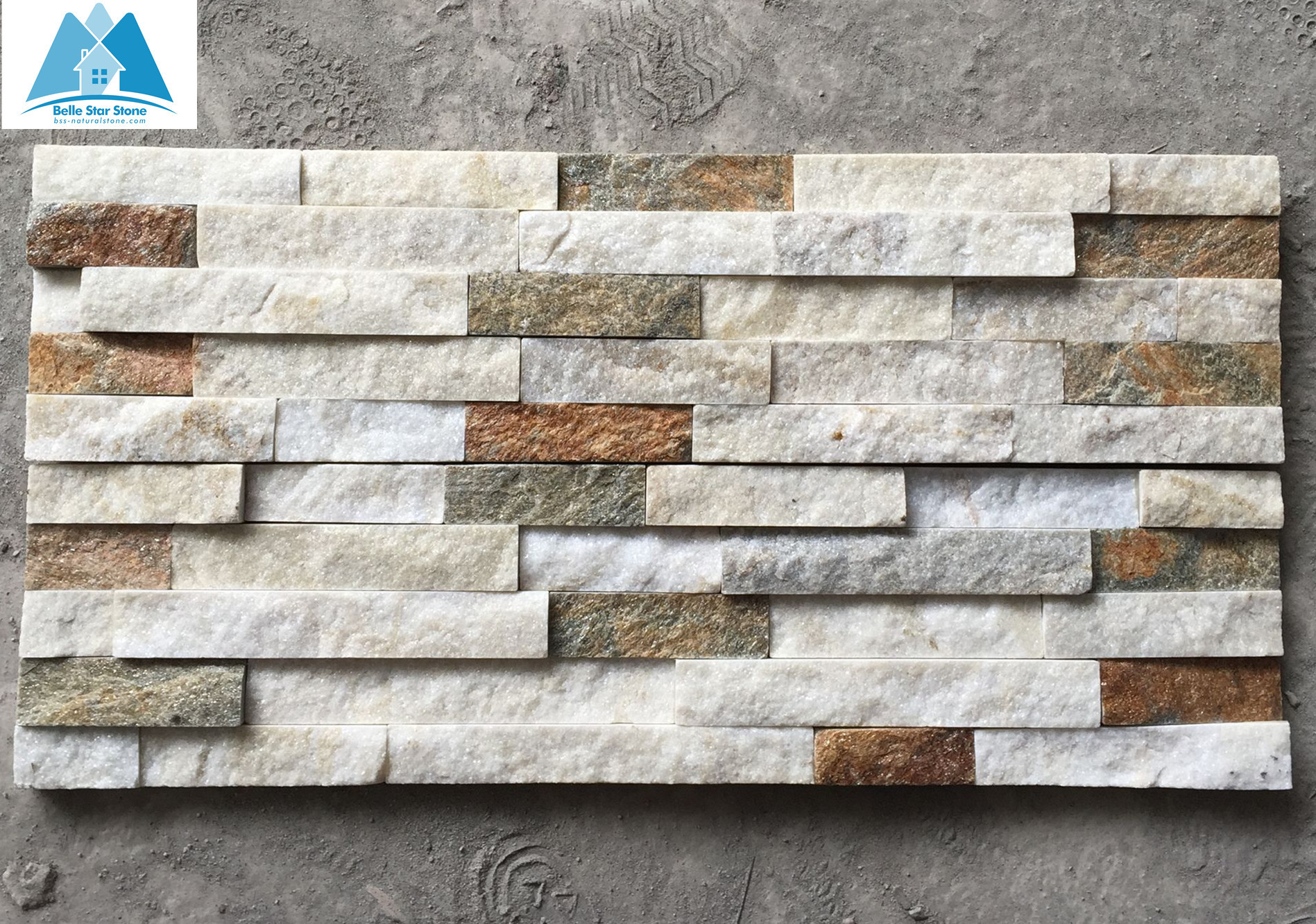 Mixed Colors Quartzite Ledgestone Panels Cultured Stone Veneer Stone ...