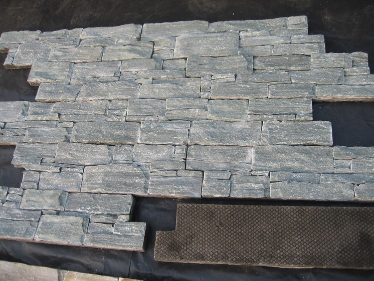 Grey Slate Cemented Culture Stone, Thick Grey Slate Ledgestone, Natural ...