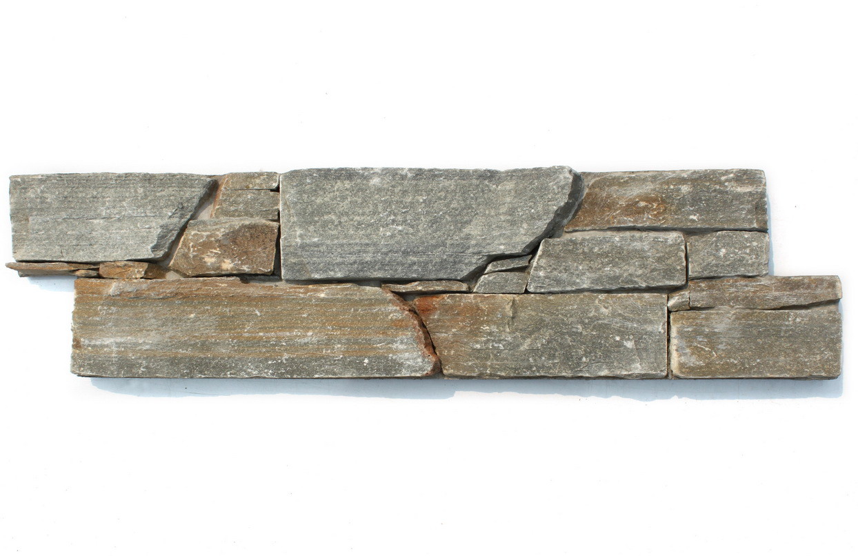 Grey Slate Cemented Culture Stone, Thick Grey Slate Ledgestone, Natural ...