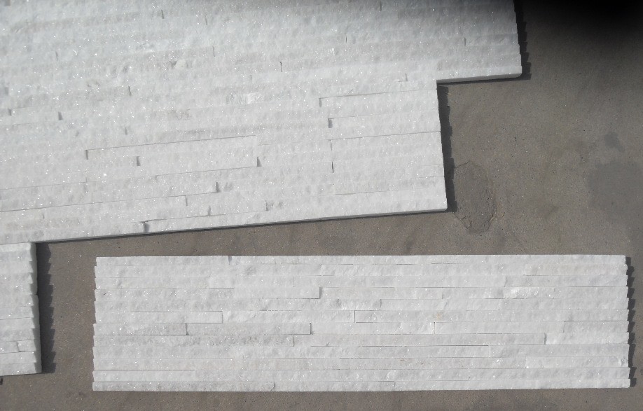 Snow White Quartzite Waterfall Shape Thin Stone Veneer,Super White ...