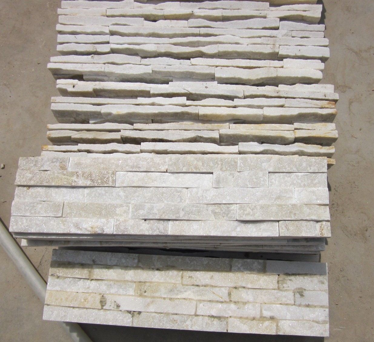Ivory Quartzite Stacked Stone,Milk White Quartzite Thin Stone Veneer ...