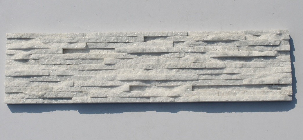 Snow White Quartzite Waterfall Shape Stone Cladding,Outdoor Quartzite ...
