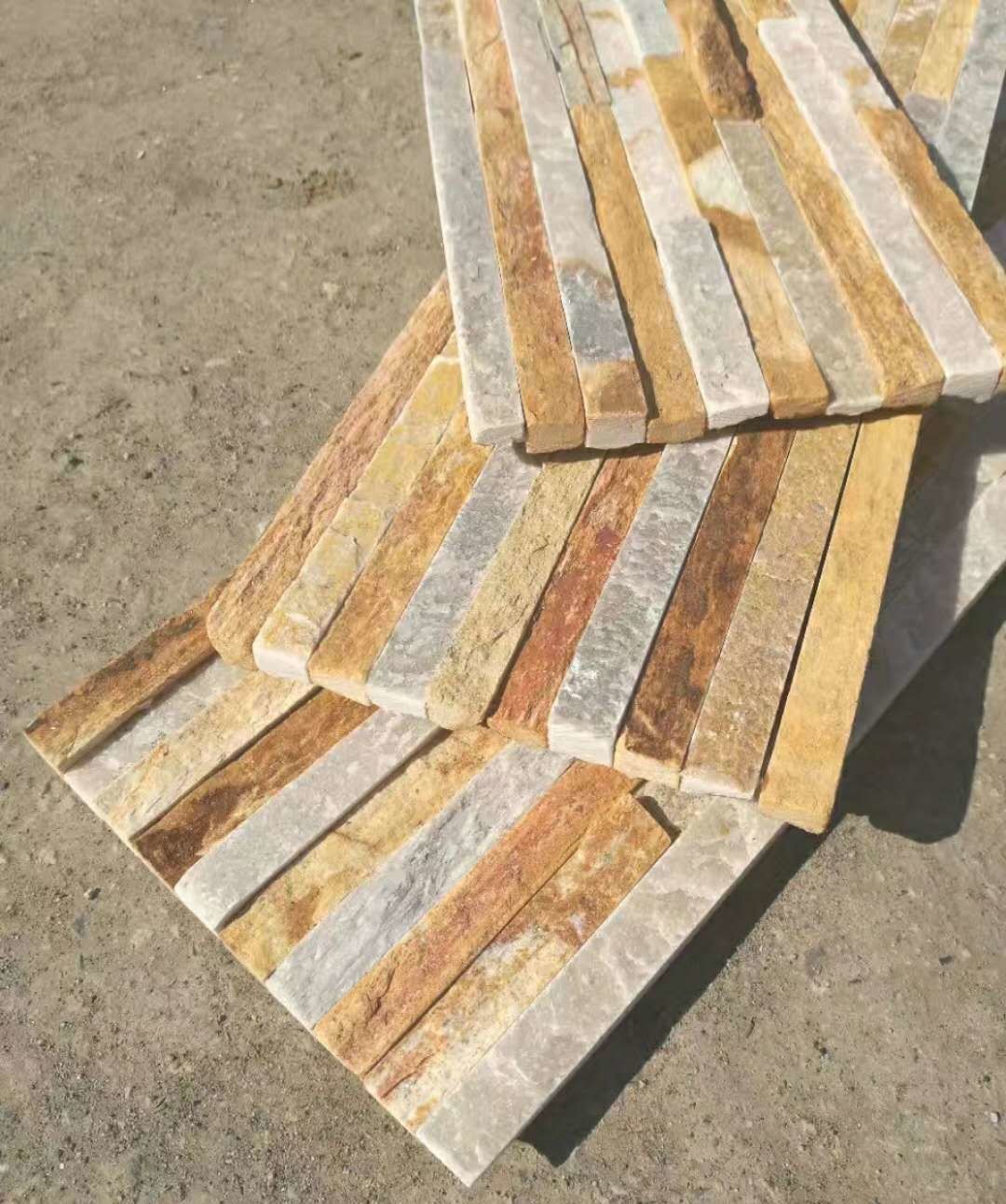 New Oyster Split Face Slate Stone Cladding,Yellow Quartzite Mini ...