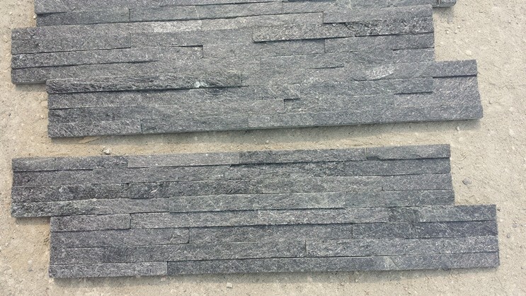 Black Quartzite Mini Stacked Stone,Split Face Quartzite Stone Cladding,Quartzite Zclad Stone ...